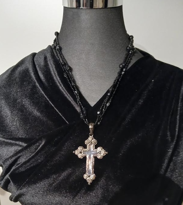 Goth cross on Betty - Vintage Princess.