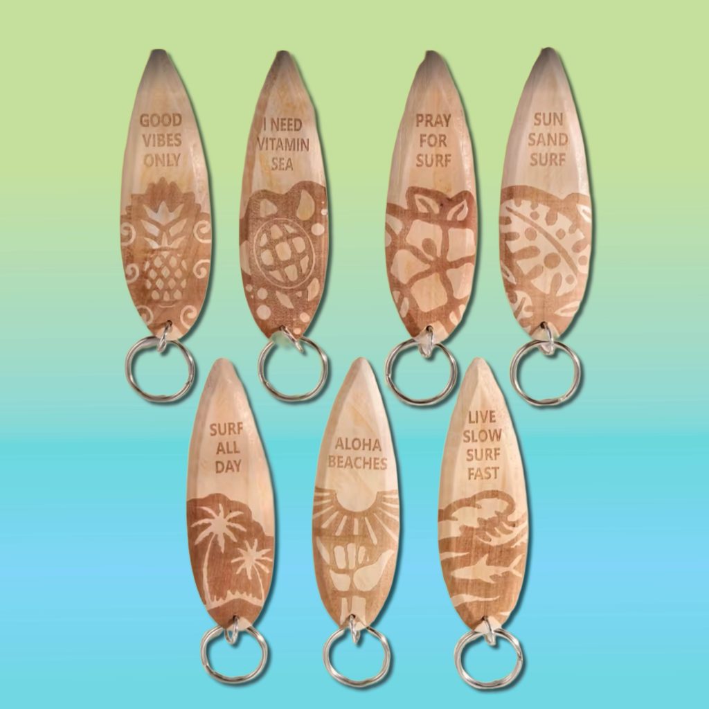 Beachies Surfboard Keyrings - Vintage Princess.